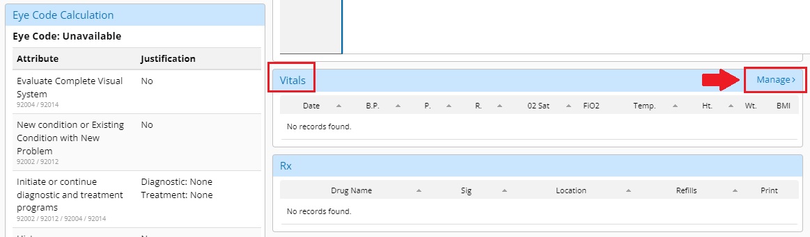 EHR - Entering Blood Pressure and Vitals in Eyefinity EHR.