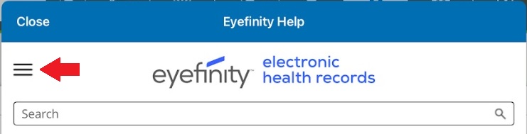 EHR - Accessing the Eyefinity EHR Online Help using the iPad App.