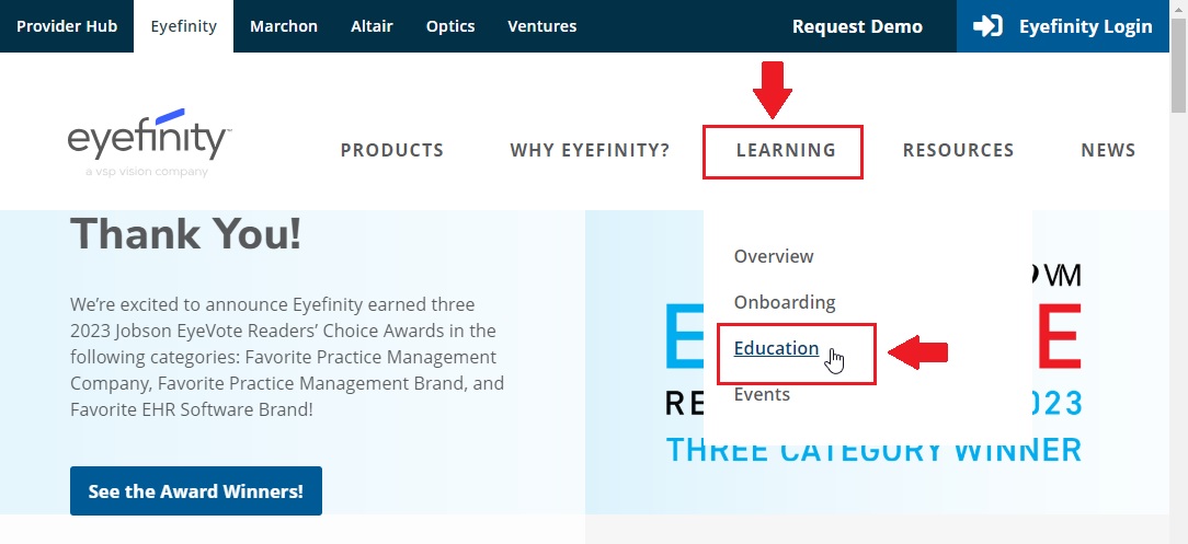 EPM - Where can Training for Eyefinity Practice Management be found?